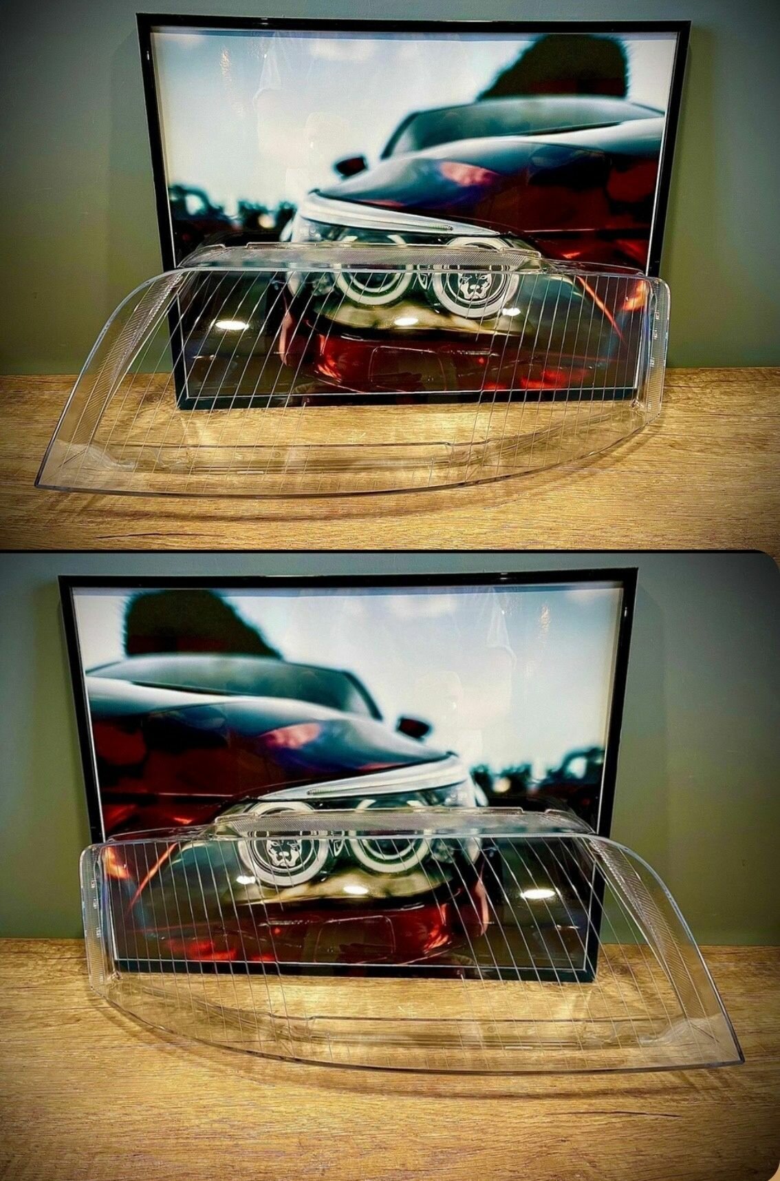 Стекло фары Audi A6 C6 2004-2011 (комплект) Новые прозрачные Стекло фары Ауди А6 С6