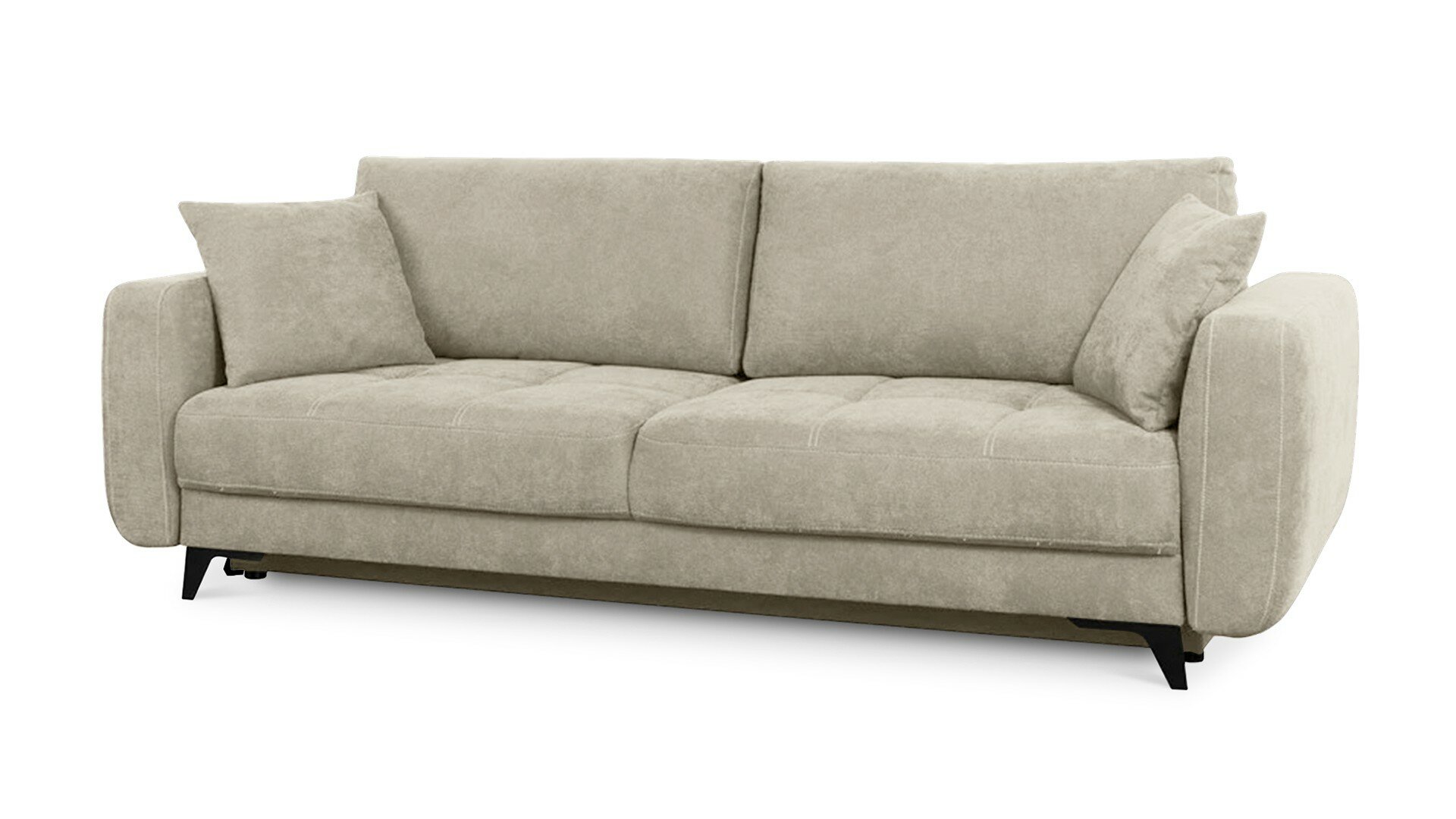 Диван Бербери Лайт Vivaldi 04 NEW 235x103x90 см, бежевый Велюр, еврокнижка Фиеста