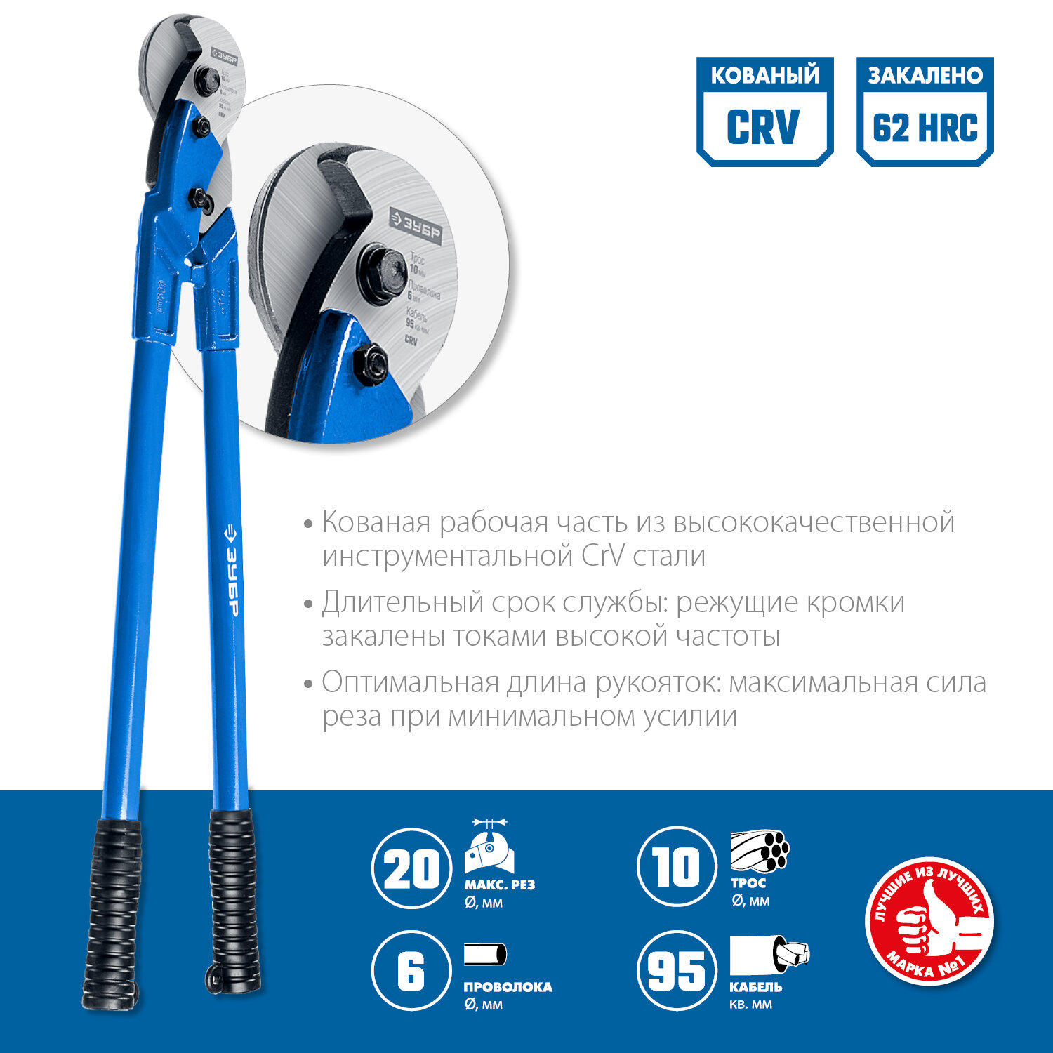 ЗУБР 600 мм, тросорез, Профессионал (23345-60)