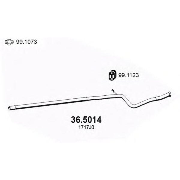 Труба выхлопного газа, ASSO 36.5014 (1 шт.)