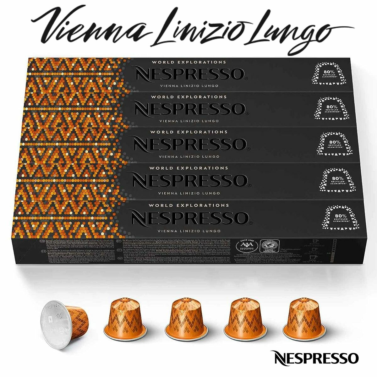 Кофе в капсулах Nespresso Original Vienna Linizio Lungo, 5 упаковок, 50 капсул