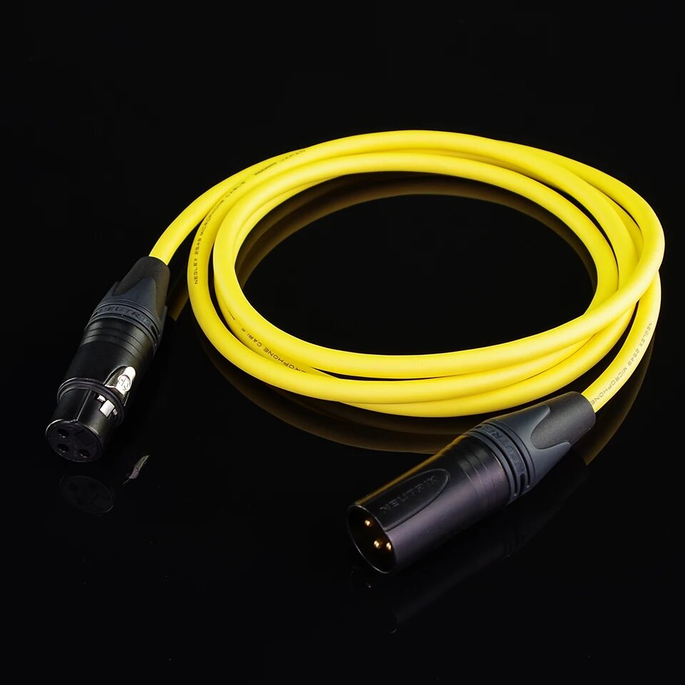Кабель XLR Purovoz, Mogami 2549, Neutrik Желтый, 2 м