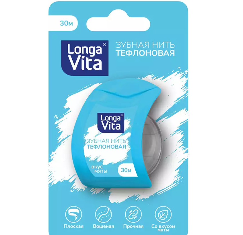 Зубная нить Longa Vita Тефлоновая 30м DF-03