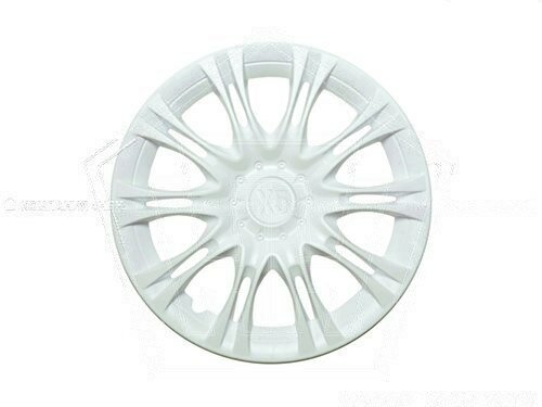 Колпаки декоративные (на пруж.) r-14 "x5" белый глянец (к-т.2 шт) (ак1443)