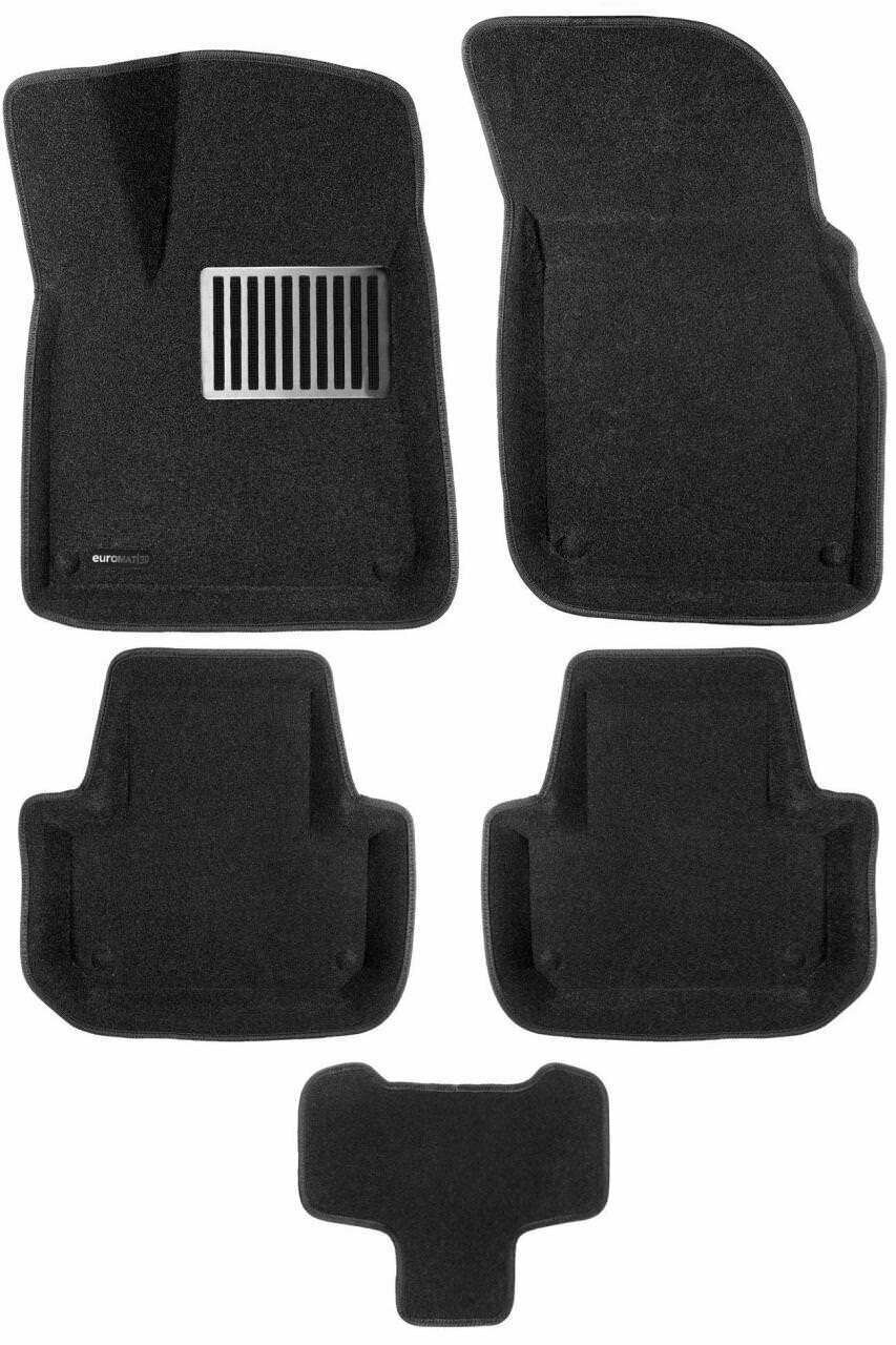 Коврики текстильные 3D Euromat для AUDI Q7 II (c 2015 г. в.), с металлическим подпятником, черные