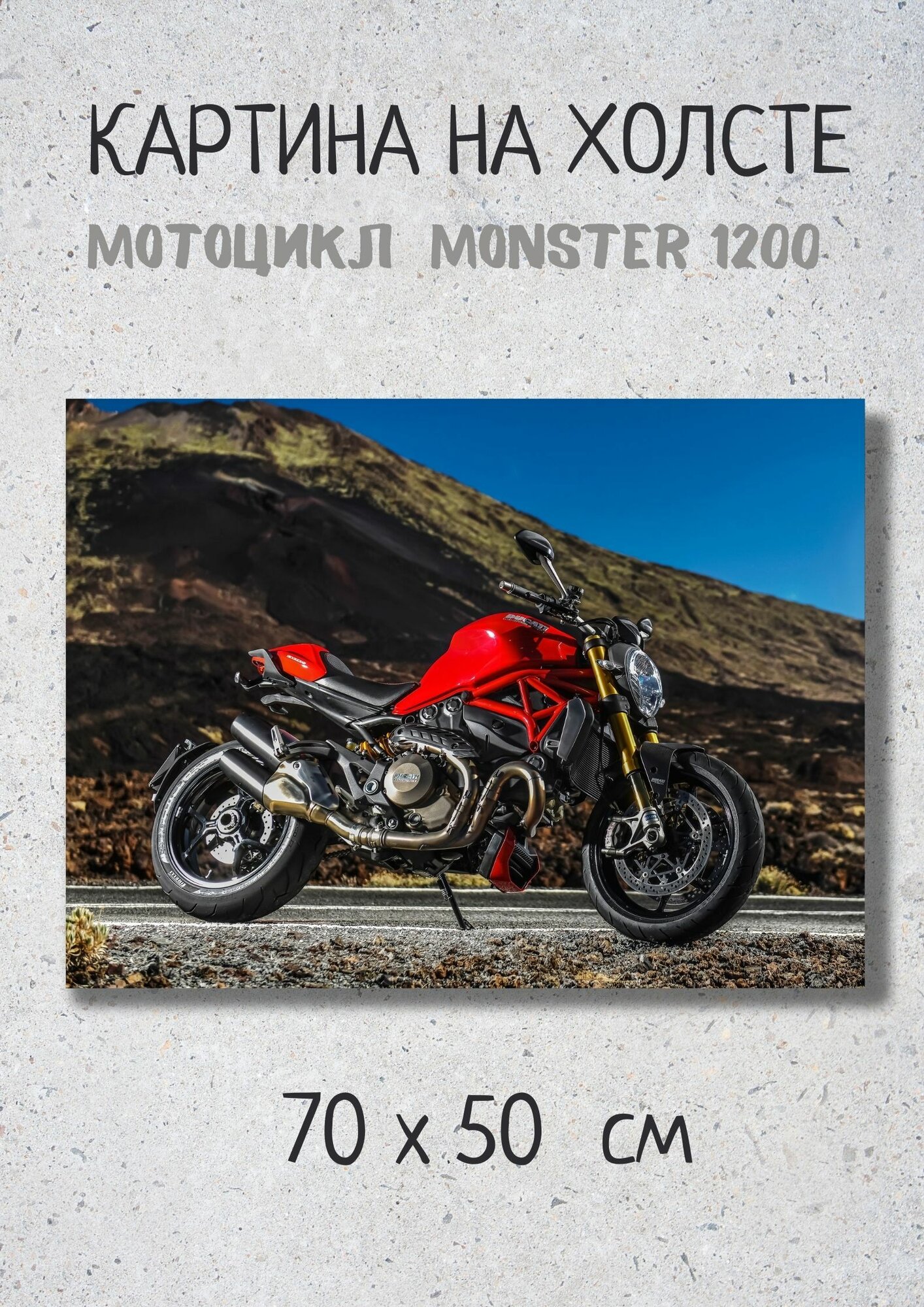 Фотокартина со спортивным мотоциклом "Дукати Ducati" 70х50