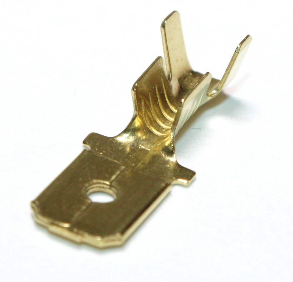 Штекер плоский 6,3х0,8 мет. неизолир. (без замка)