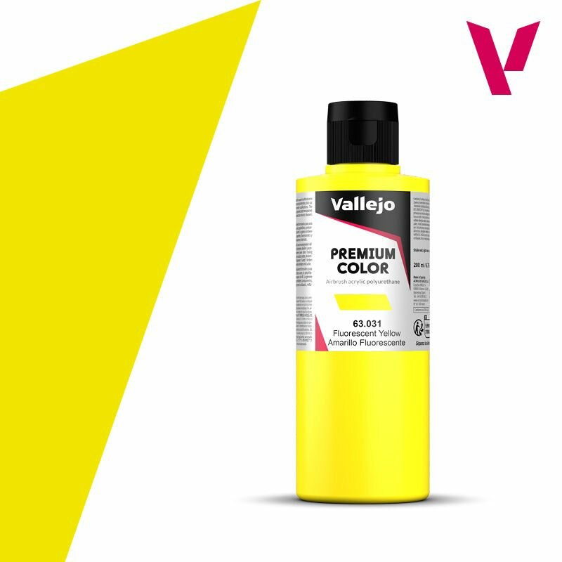 Краска Vallejo серии Premium Color - Fluorescent Yellow 200мл.