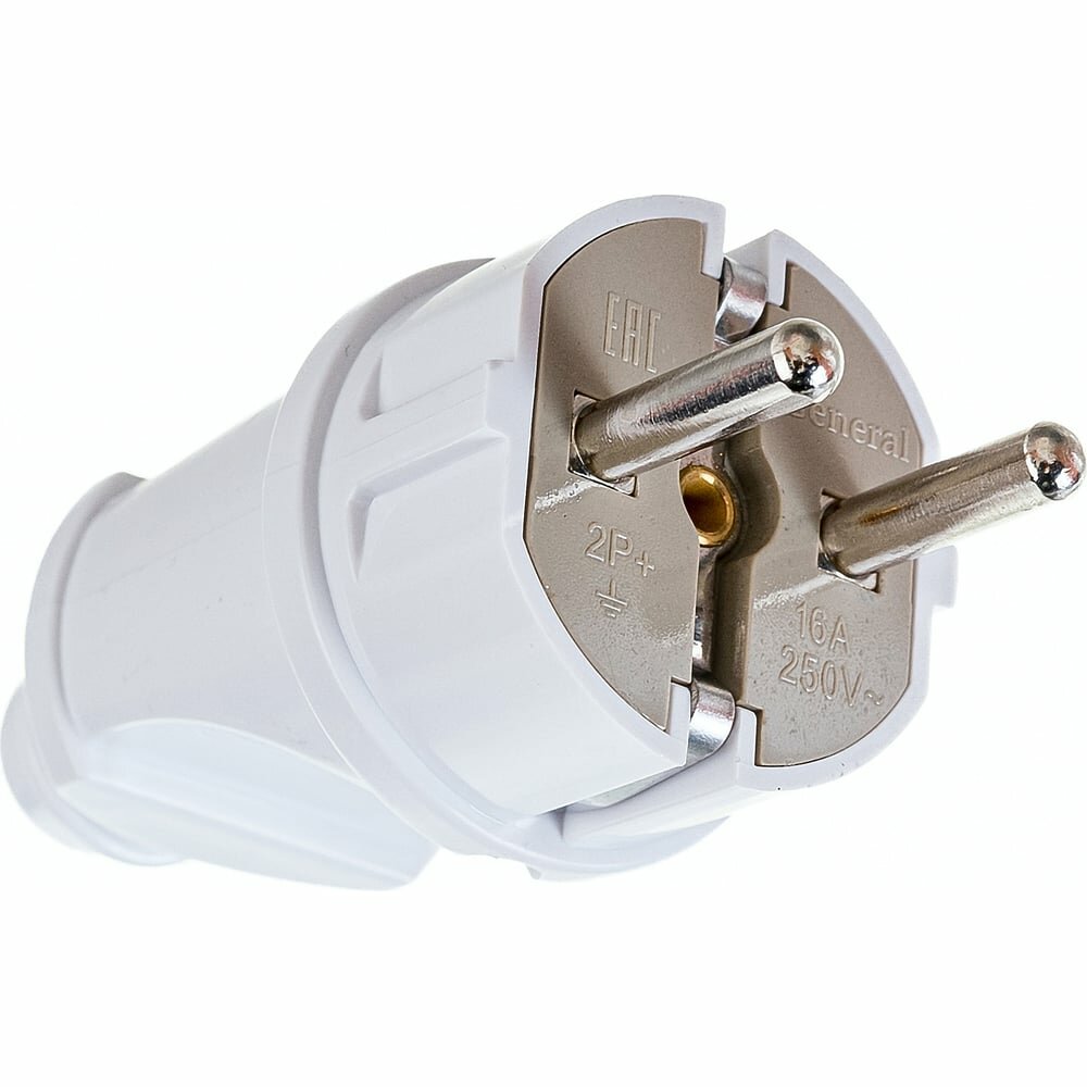 Прямая Разборная вилка General Lighting Systems 16А круглая с заземлением белая IP20 GRV-P-16-R-G-W-IP20 30 штук 470504