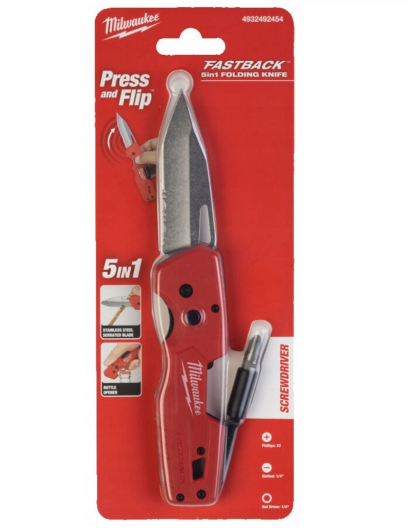 Нож Milwaukee Fastback складной 5 в 1, 4932492454