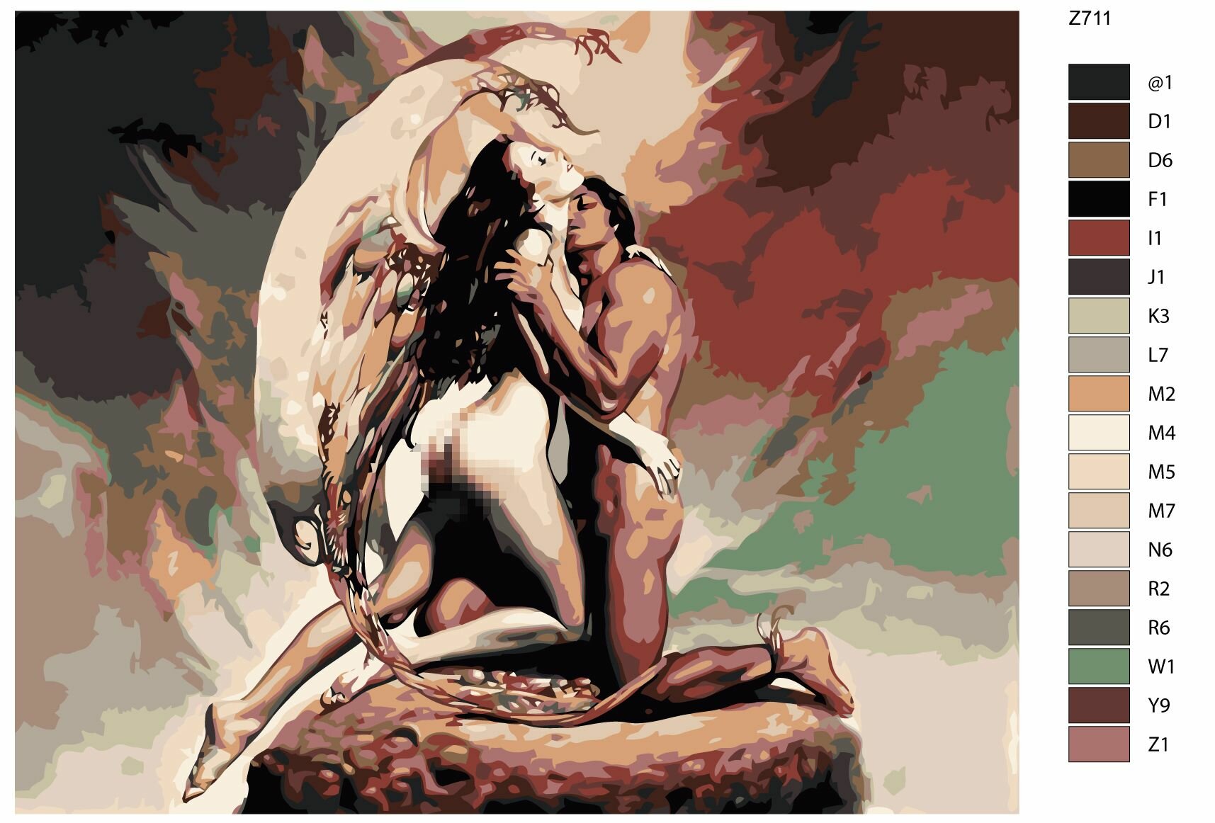 Картина по номерам Z-711 "Картина для взрослыx. Эротика" 70x90