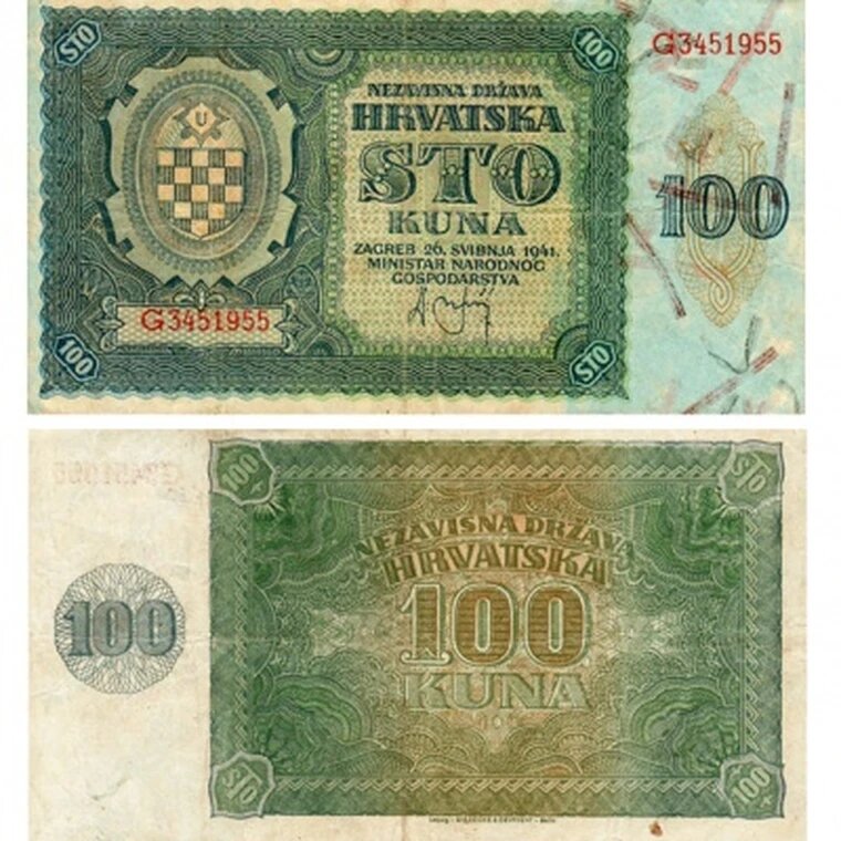 100 кун 1941 года Хорватия, сувенирная копия, банкноты и купюры редкие коллекционные