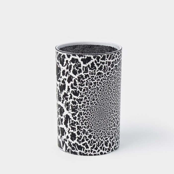 Подставка для ножей с наполнителем Доляна «Кракле», 14×9 см, чёрная