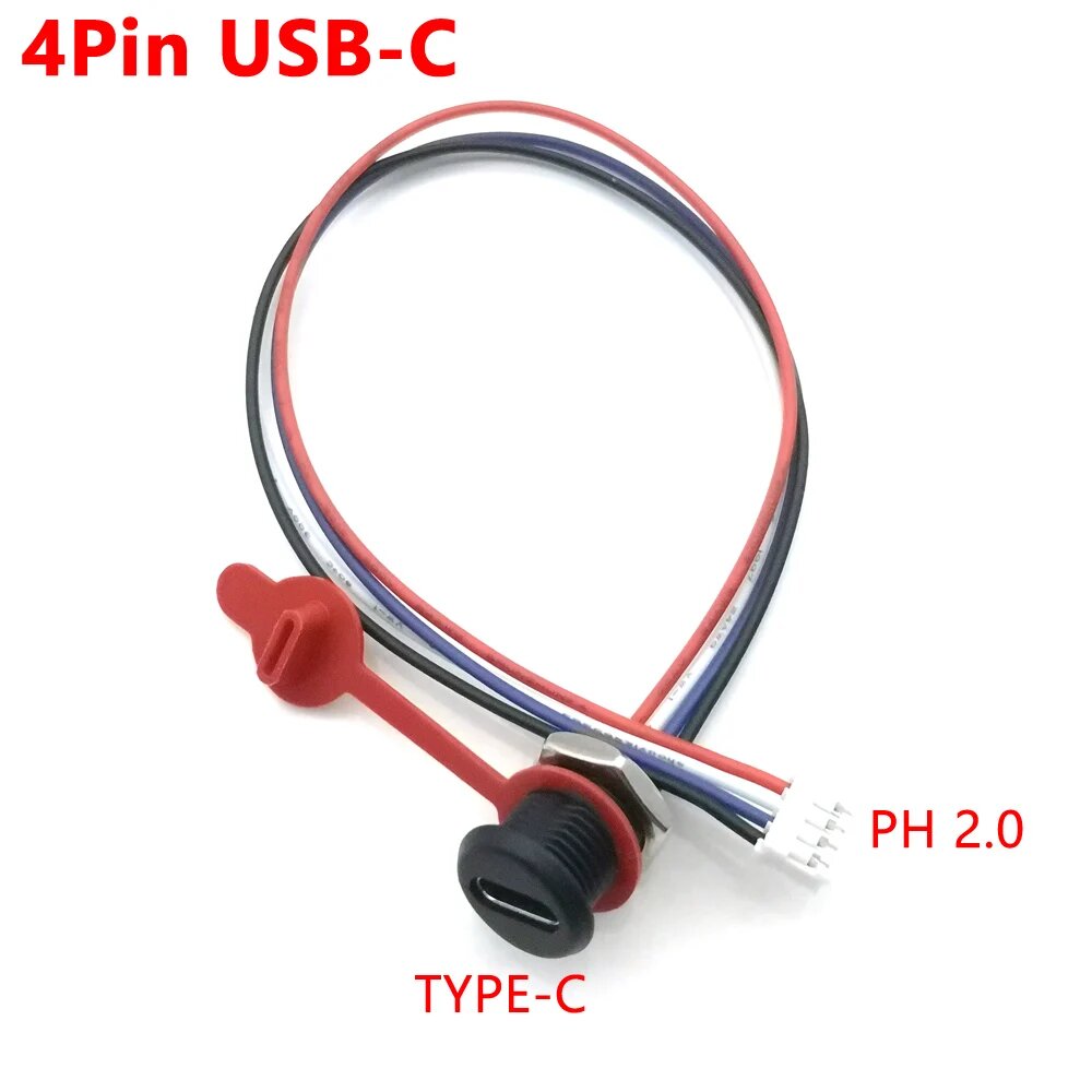 Водонепроницаемый разъем USB Type-C LAJQTAO 2/6Pin 4Pin to PH 2.0