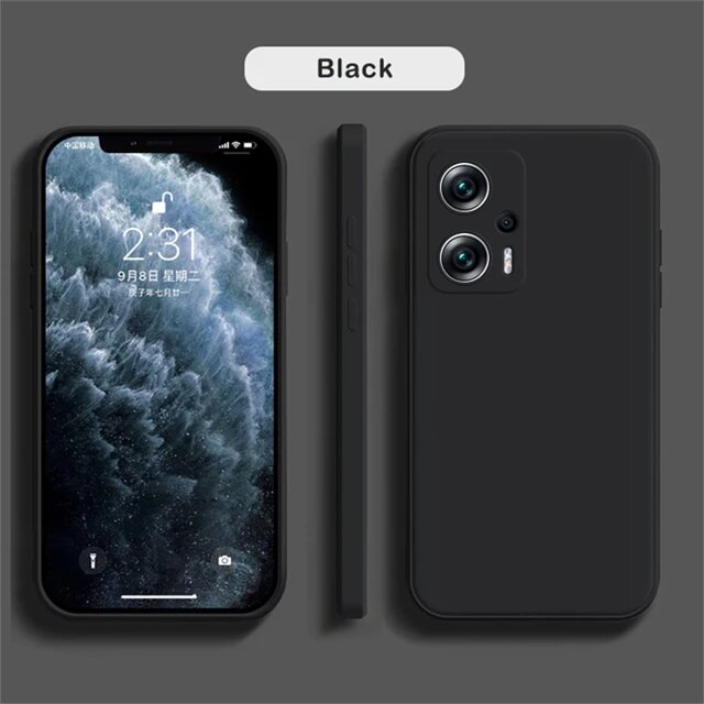 Черный чехол для Xiaomi Poco X4 GT из жидкого силикона