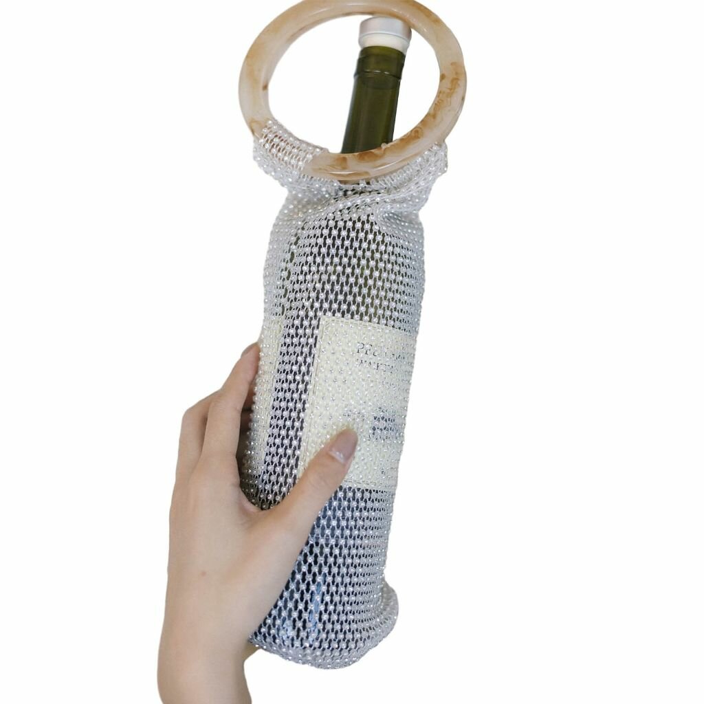 Сумка для вина с бриллиантами-коричневая