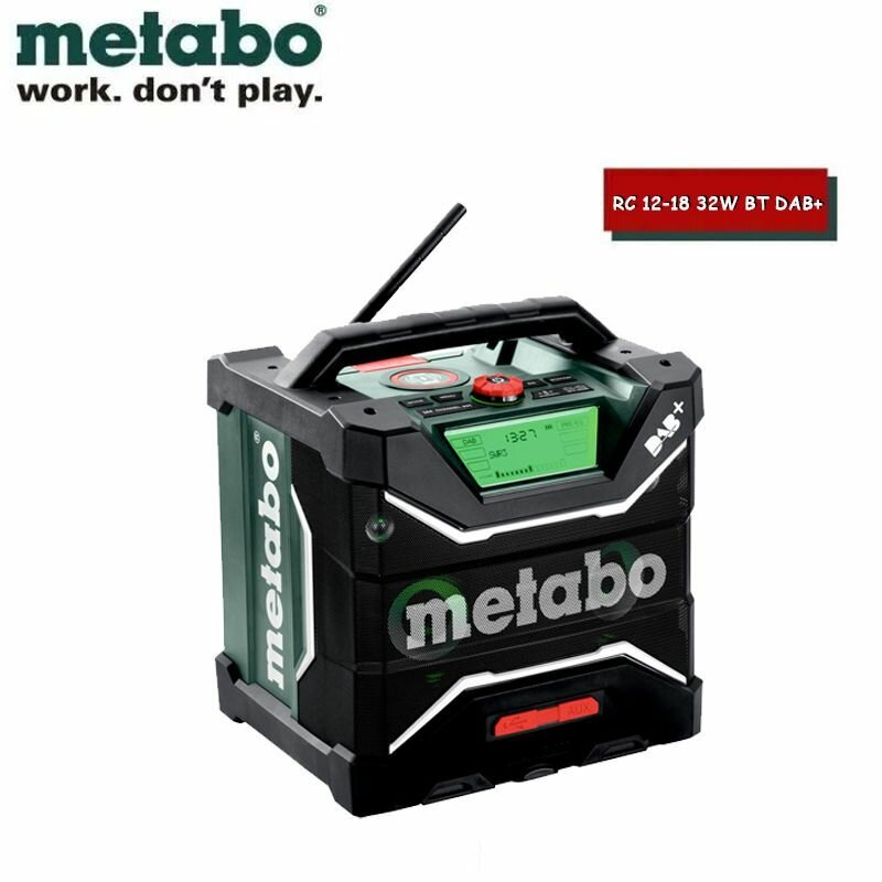 Metabo RC 12-18 32W BT DAB+ Wireless Site Radio, картонная коробка, с зарядным устройством