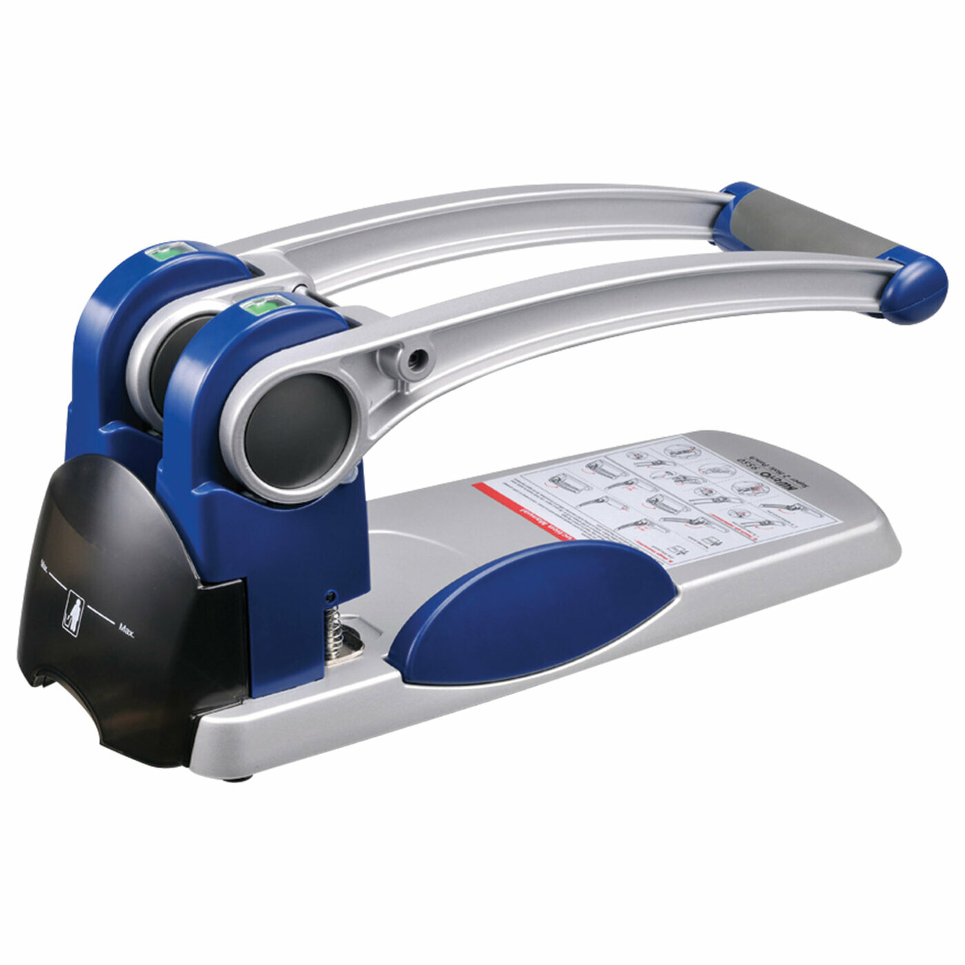 Дырокол KW-Trio металлический супермощный до 300 листов синий/серебристый (-9550)