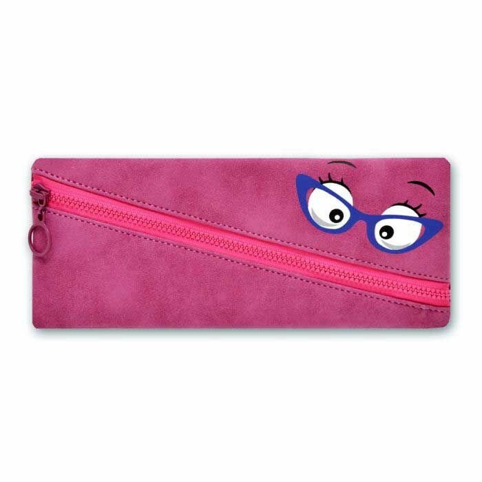 Пенал-косметичка Феникс 210х90, "Зубастики фиолетовые", кожзам