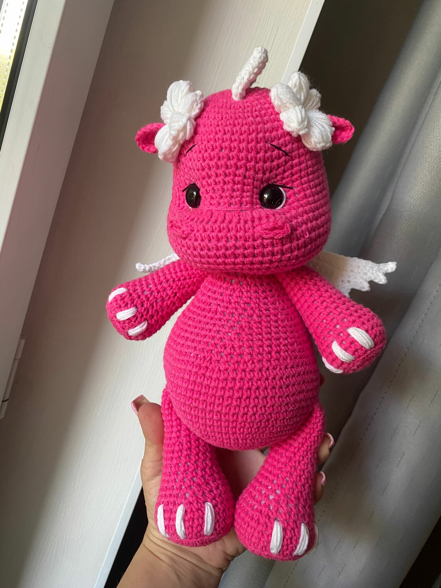 Вязаная игрушка дракон