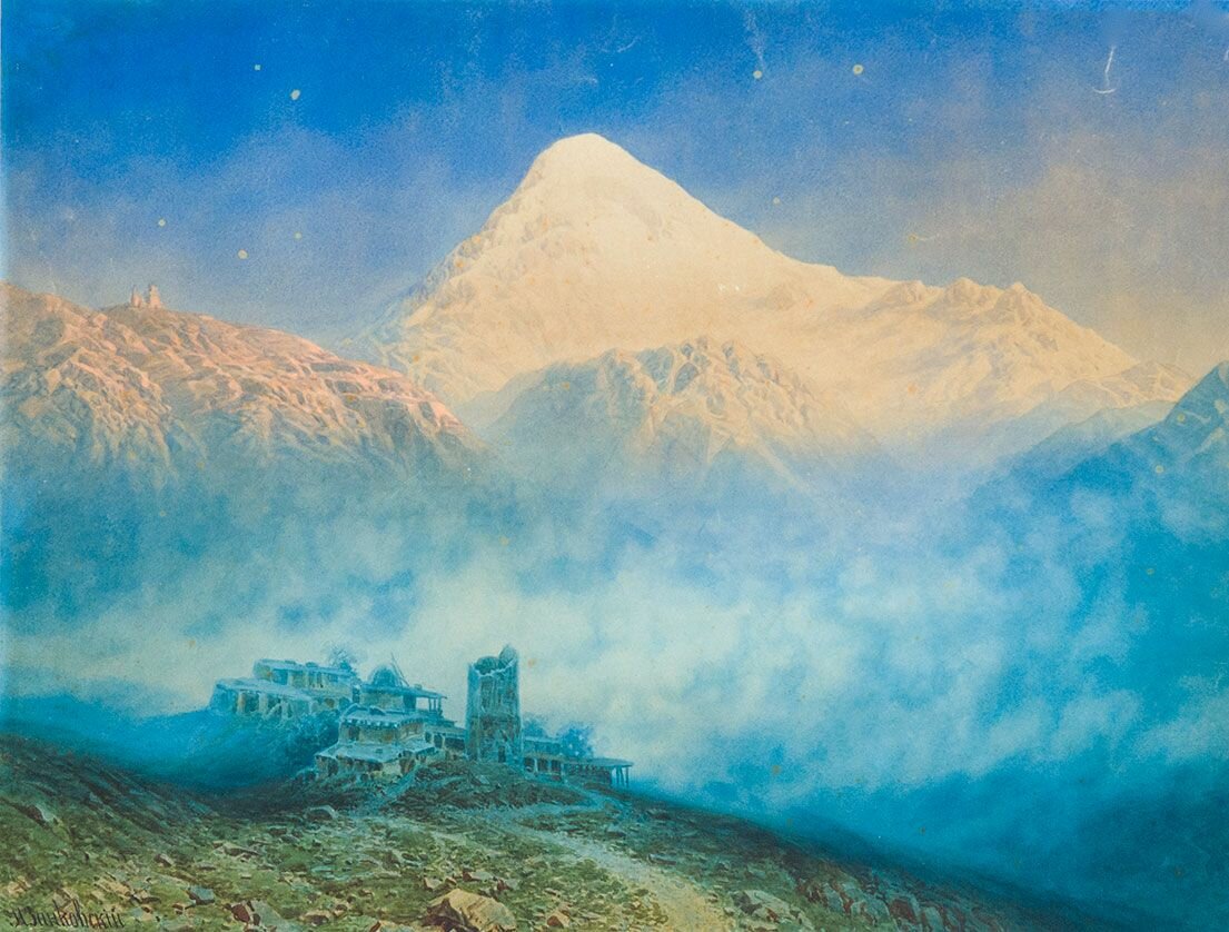 Картина Занковского Ильи Вид на Казбек 80х60 см