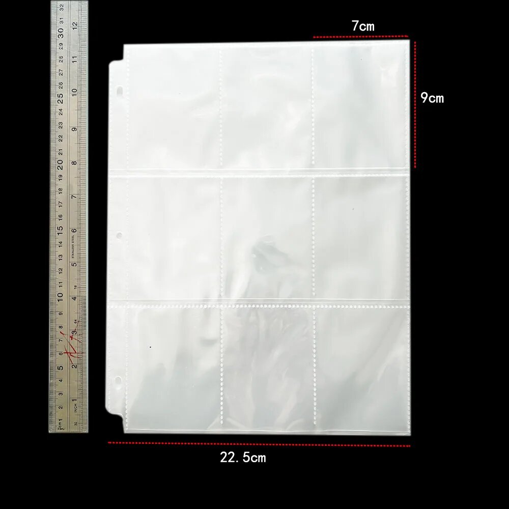 Прозрачный фотоальбом А4, 10 шт. 3Holes-9pocket Clear