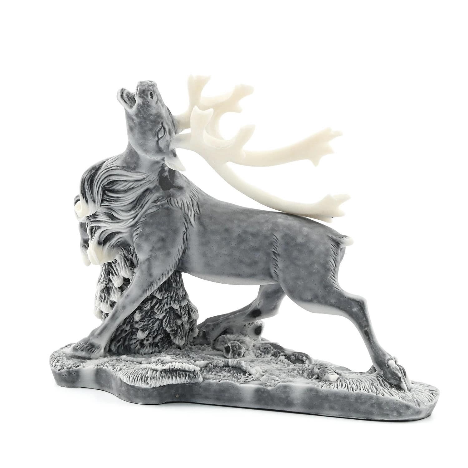 Скульптура из мраморной крошки Северный Олень у Ели