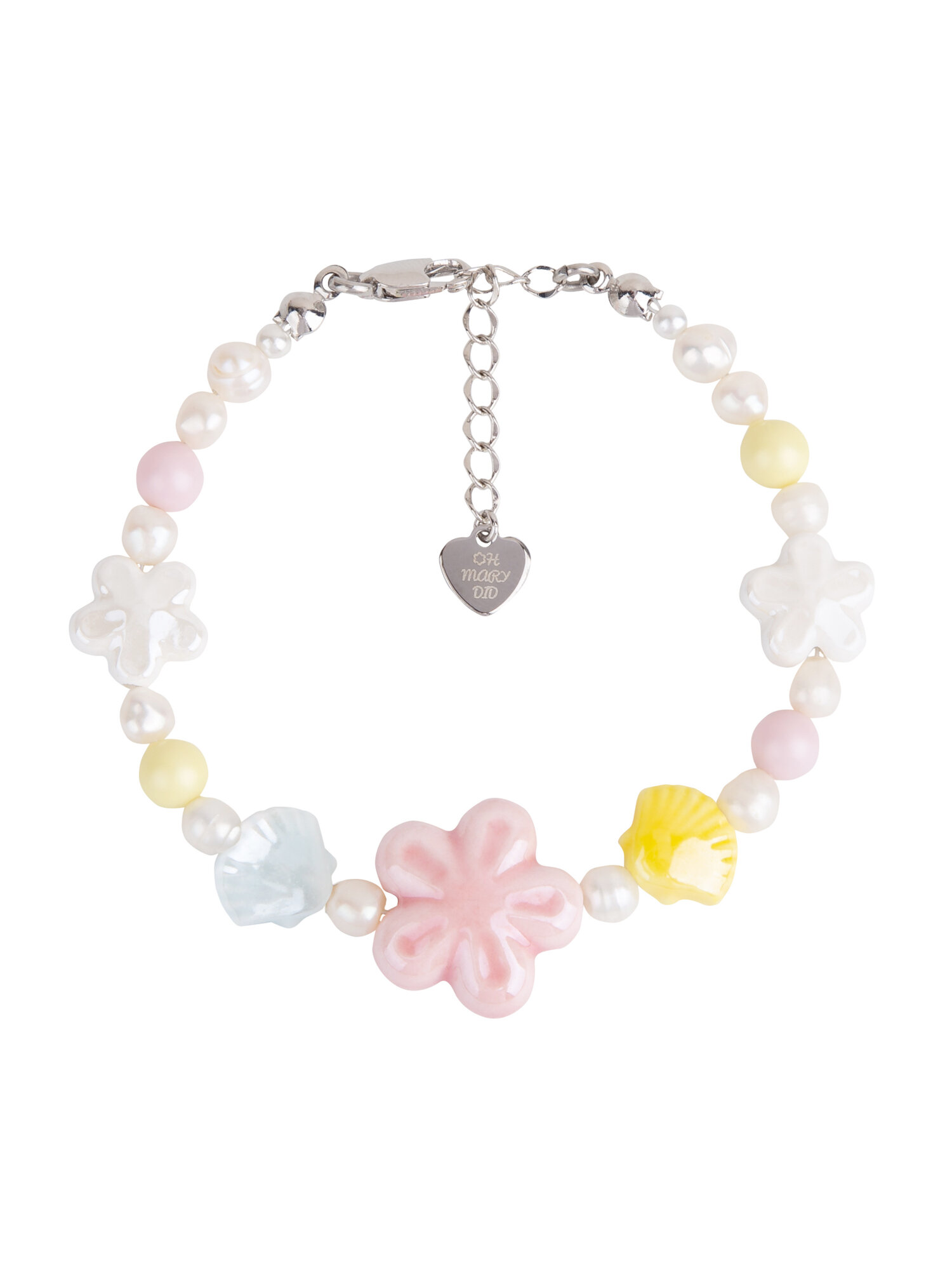 Браслет, жемчуг пресноводный культивированный, жемчуг Swarovski синтетический, керамика