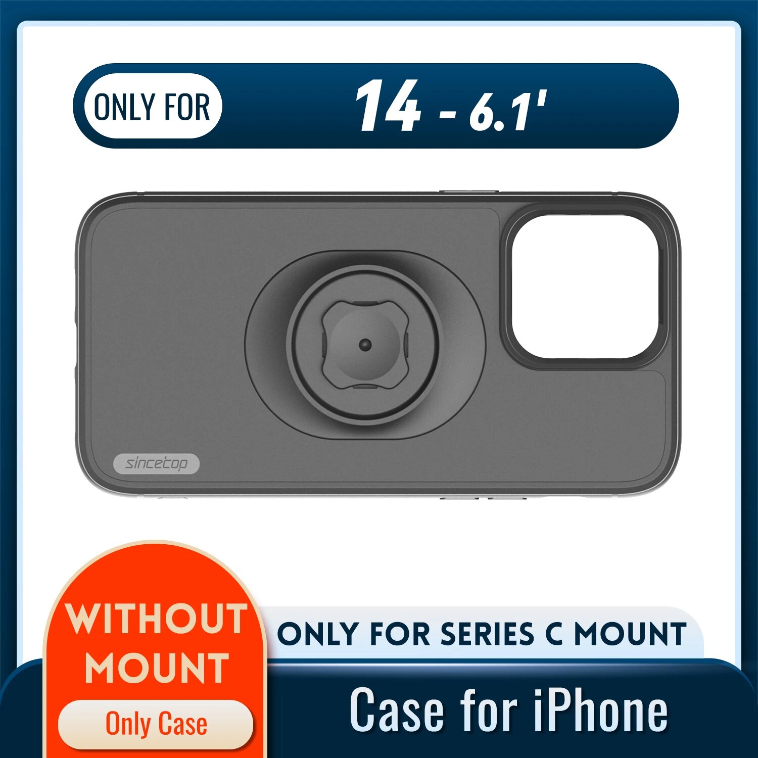 Противоударный чехол для iPhone 17/16/15/14 Plus/13/12 Pro/11Pro Max, чехол с быстрым креплением и адаптером, подходит для всех креплений Sincetop