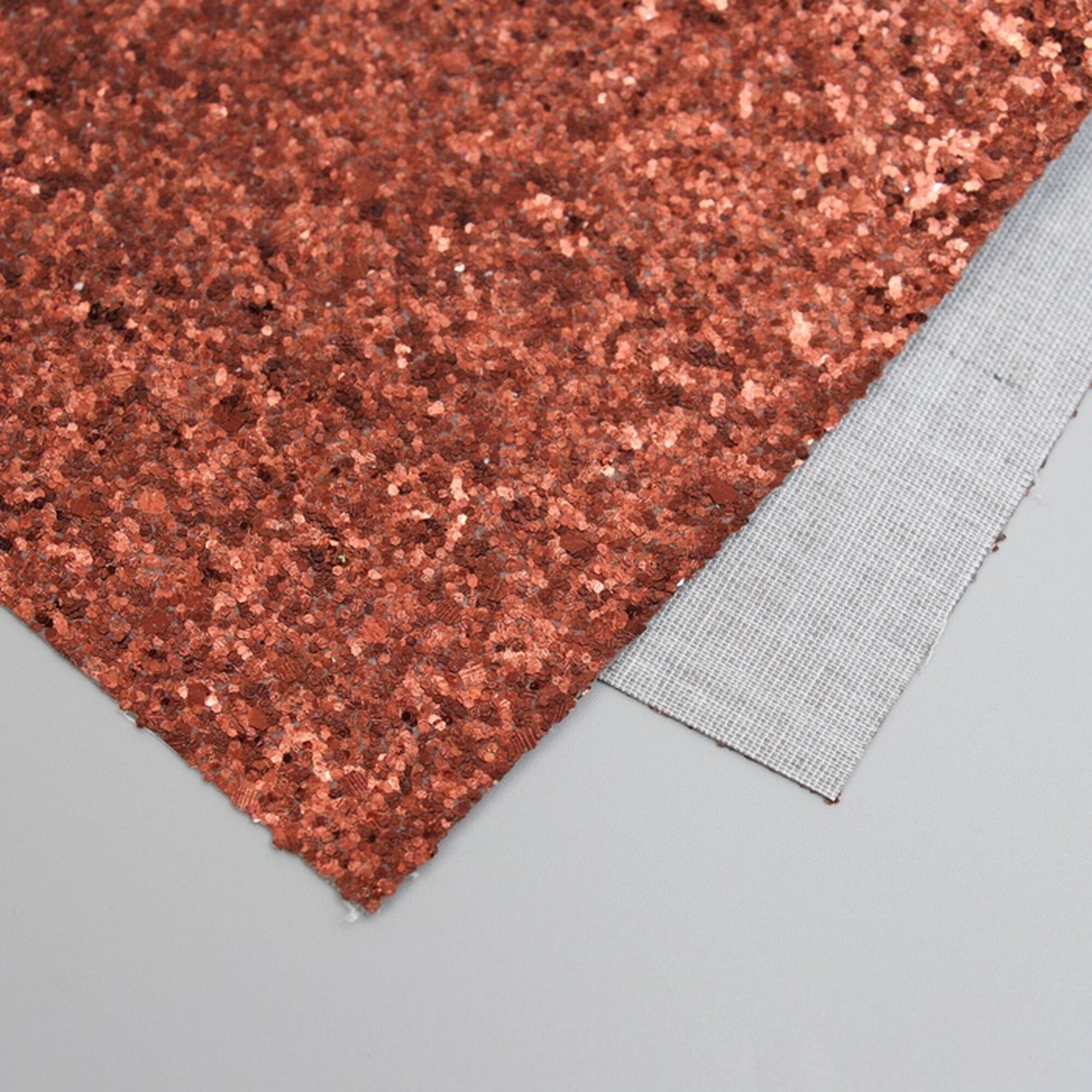 Лист для творчества иск. кожа "Крупные блёстки" коричневый лист 33х20 см толщина 0,84 мм