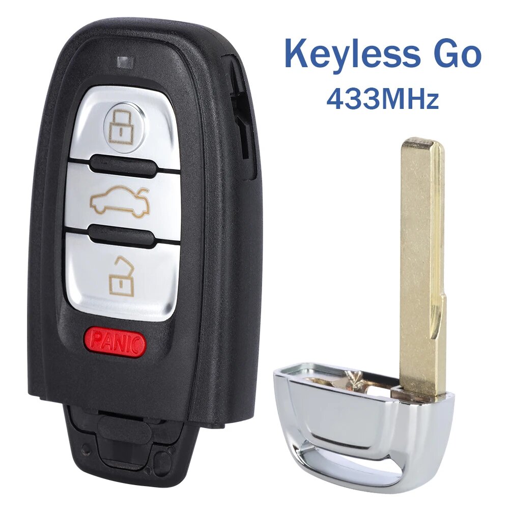 Дистанционный смарт ключ-брелок 3 + 1 кнопки 315 МГц/433 МГц/868 МГц для Audi A3 A4 A5 A6 A7 A8 Quattro Q5 Q7 S6 S7 S8 8K0959754 IYZFBSB802 Keyless-433MHz
