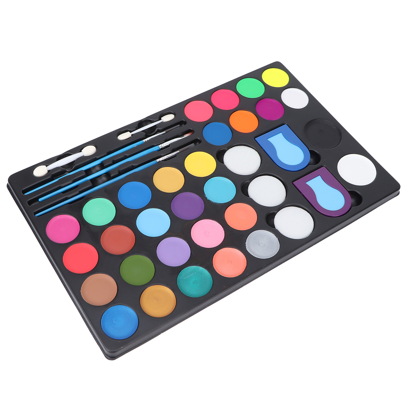 Краска для лица и тела, 30 цветов, нетоксальный набор для макияжа, подходит для Хэллоуина, вечеринок и фестивалей, размер 33x20 см