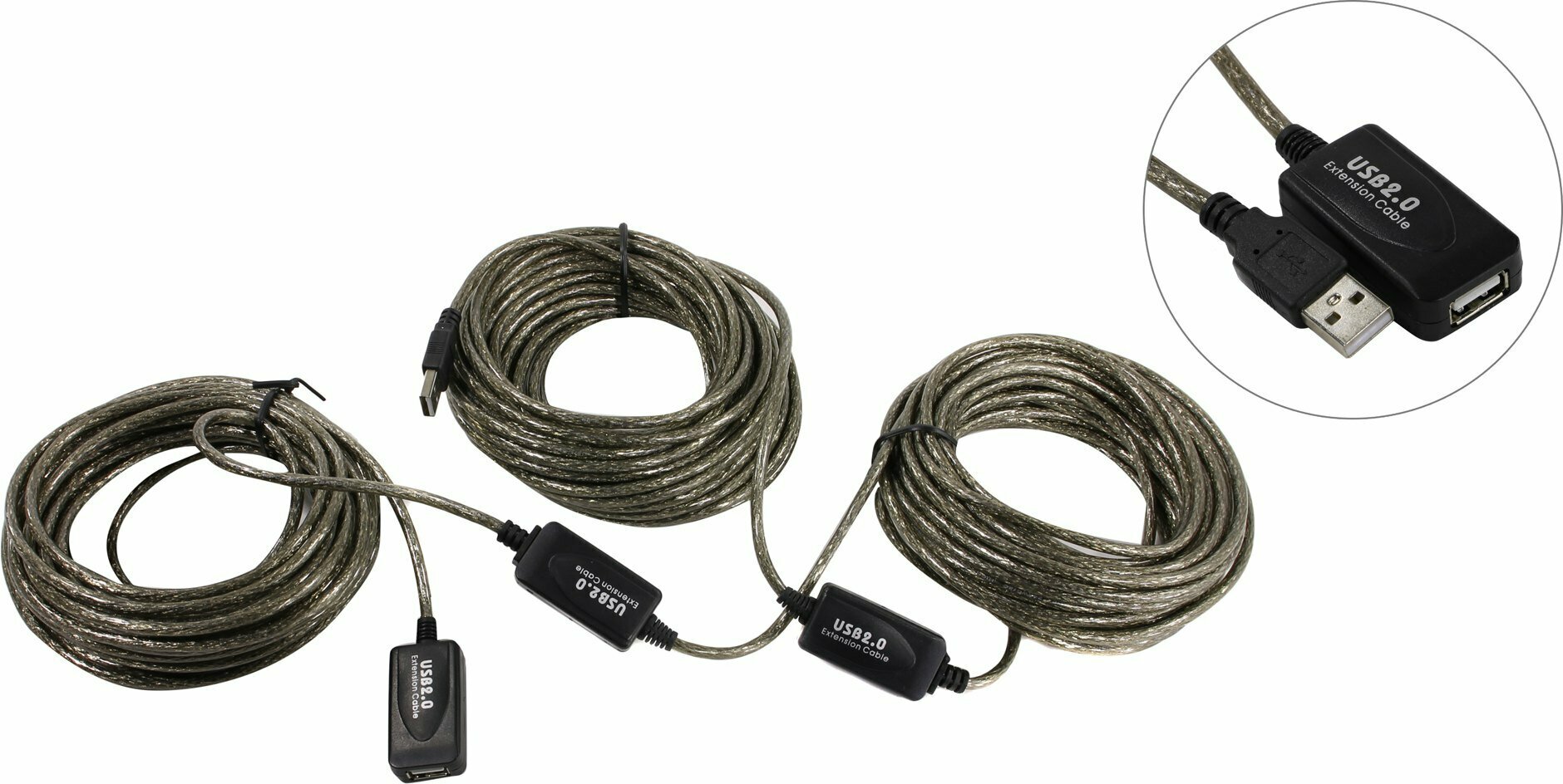 Кабель Bpcable «B&P», активный, с усилителем, USB 2.0, A-->B, 25 м