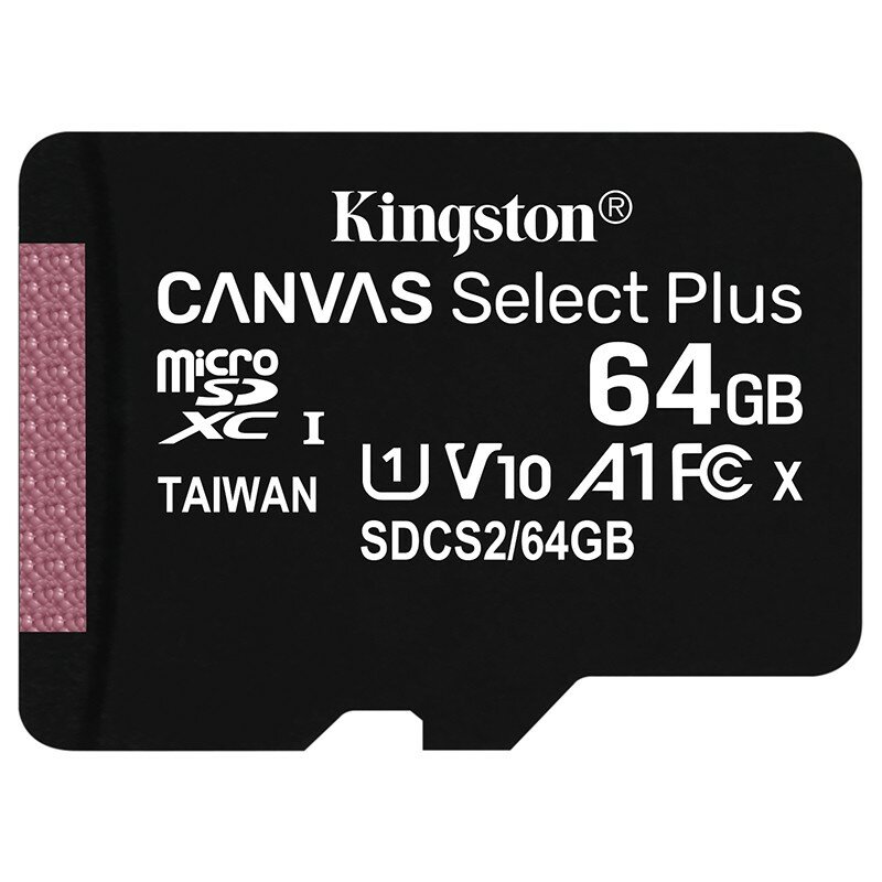 Карты памяти Kingston Canvas Select Plus microSDXC, 64 ГБ, multicolor
