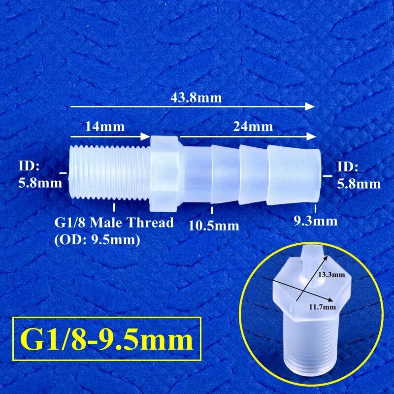 SgooHan Прямой переходник для аквариума G1/8 1/4' G1I8-9.5mm, 20 Pieces