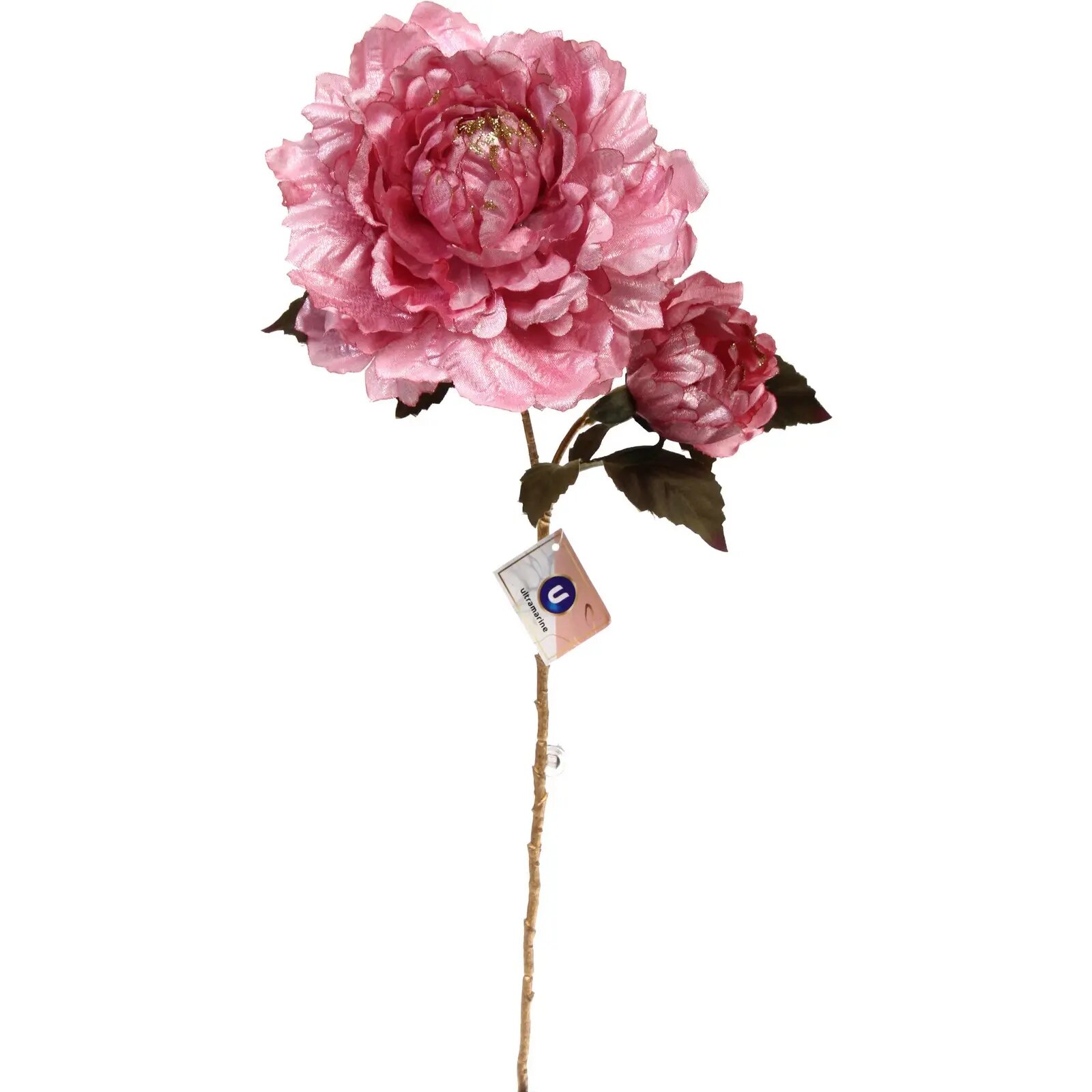 Искусственные цветы «FLOWERS GLAMOUR» 60см, пионы, 2 розовых цветка, ткань