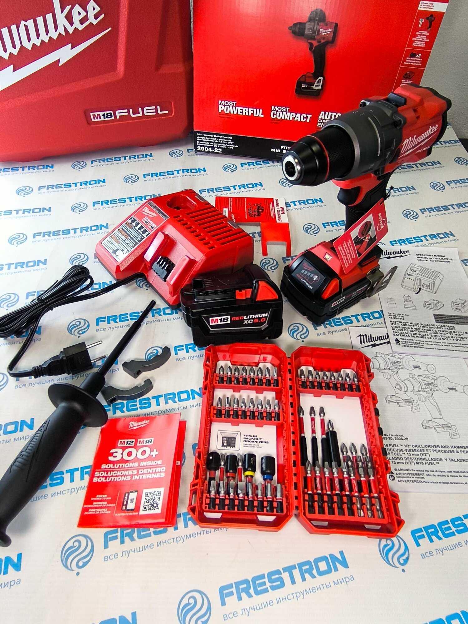 Супер топ-Шуруповерт ударный 2904-22+2акб* 5а/ч, З/у+Подарок-набор бит арт.48324010 -54 шт рынок Америка!