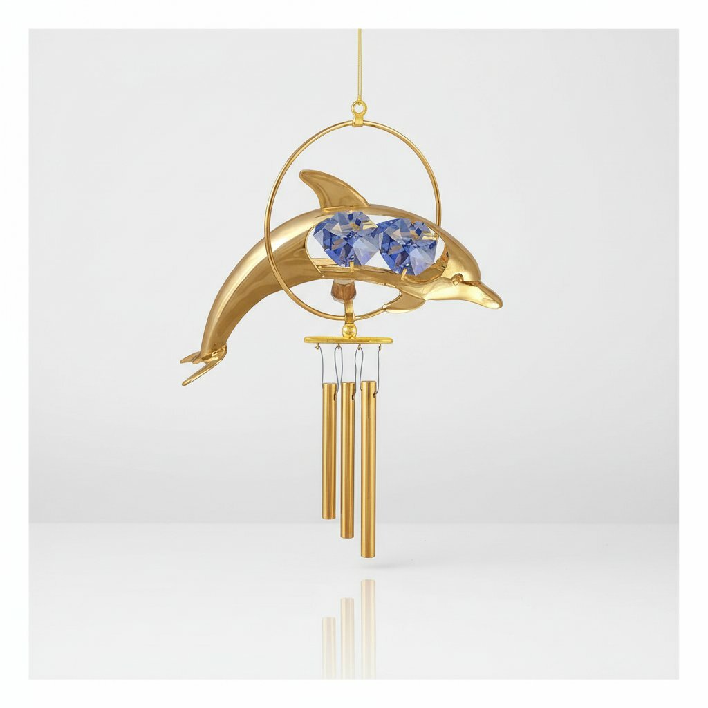 Поющий ветерок Дельфин A7851 Crystal Temptations, Металл, кристалл