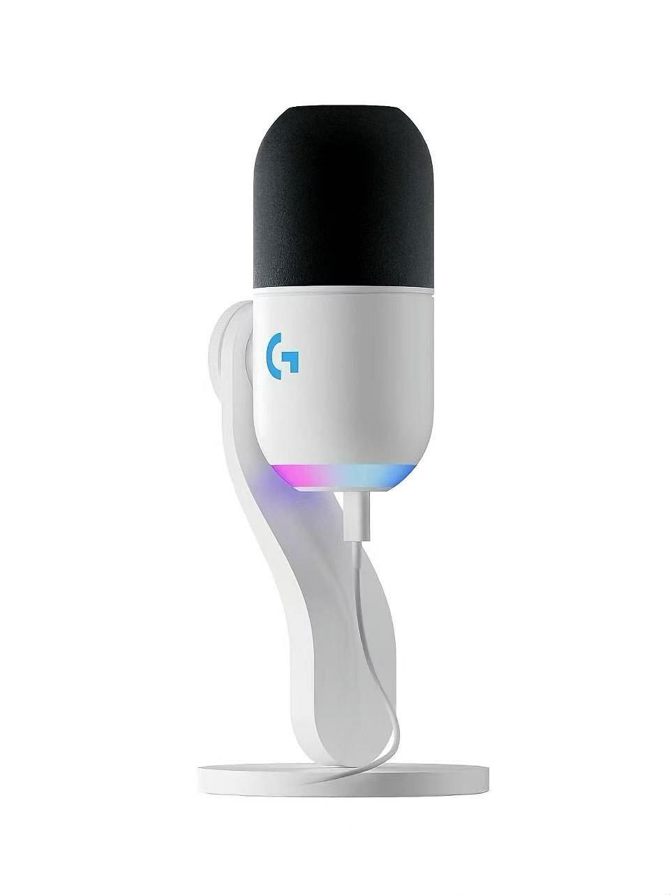 Игровой микрофон Logitech "Yeti GX", для стриминга, динамический, с подсветкой, белый