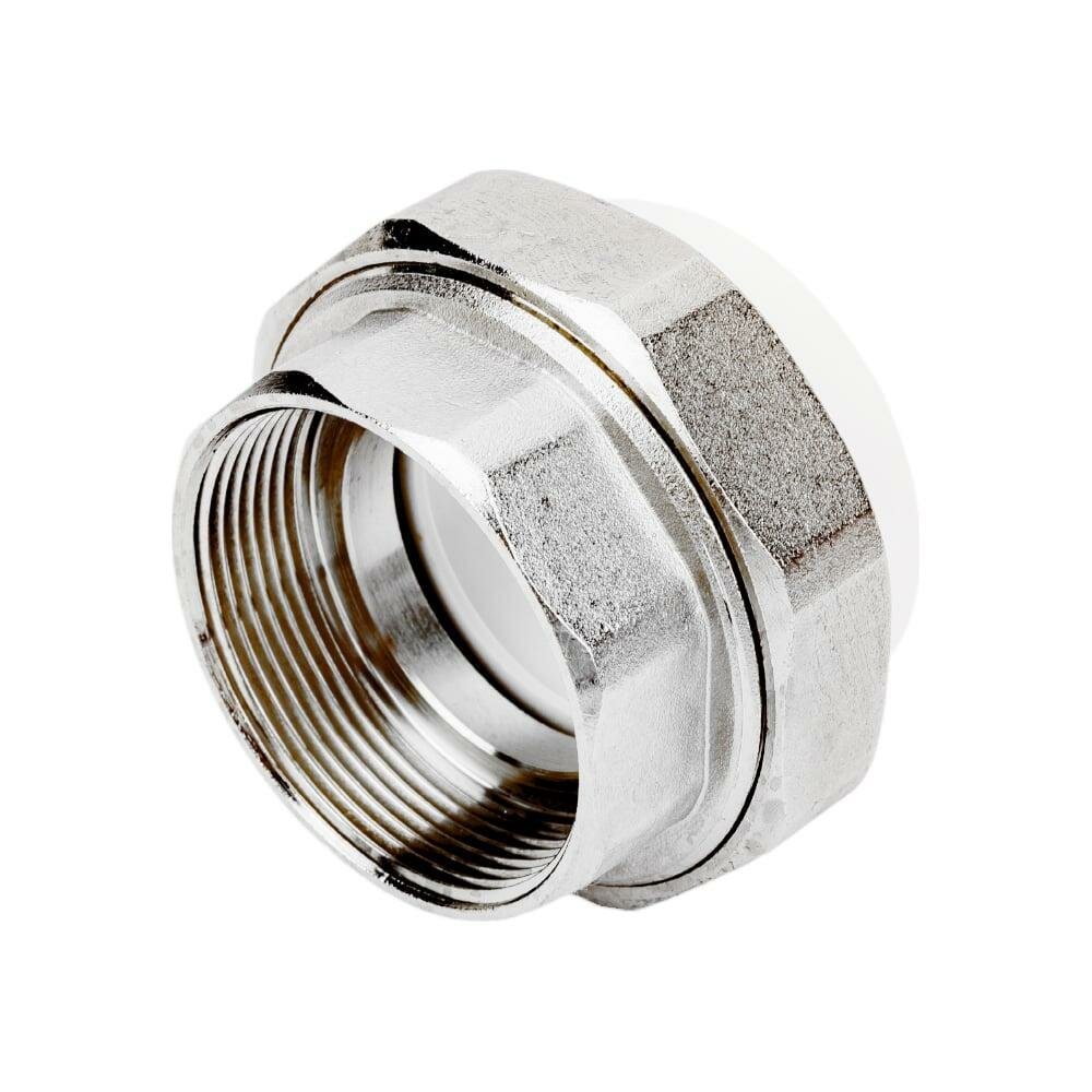 Комбинированная разъемная муфта (американка) PRO AQUA PP-R ВР белая d-50 мм 2 PA20023b