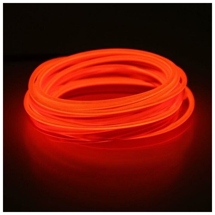 Неоновая нить Cartage для подсветки салона, адаптер питания 12 В, 5 м, красный, 4331073