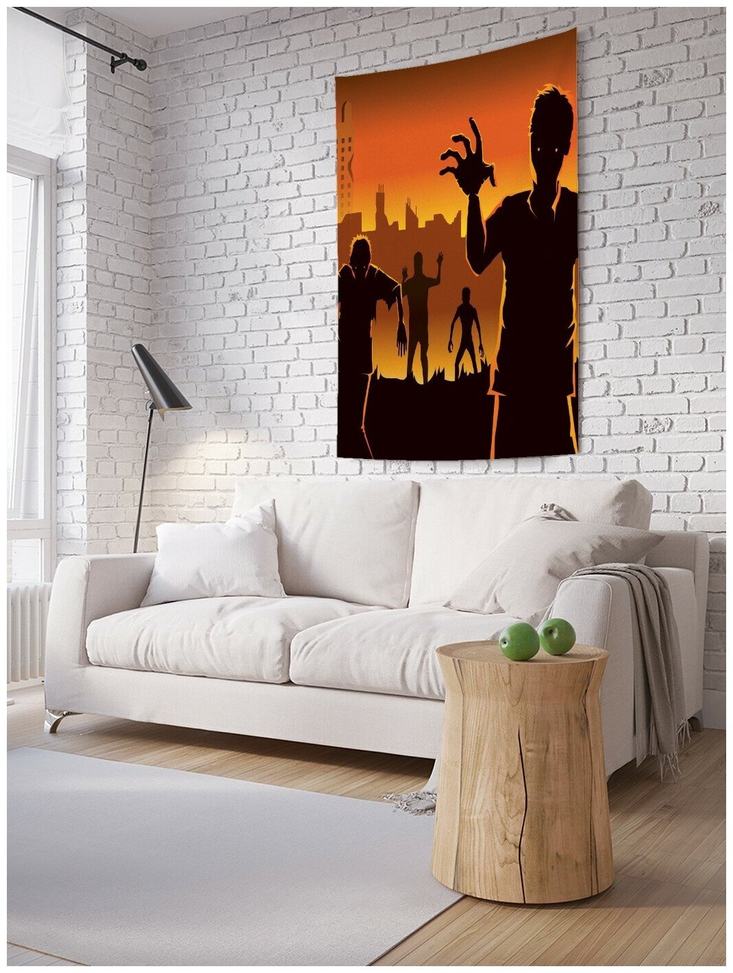 Фотопанно на стену тканевый вертикальный 150х200 "Зомби апокалипсис" , JoyArty