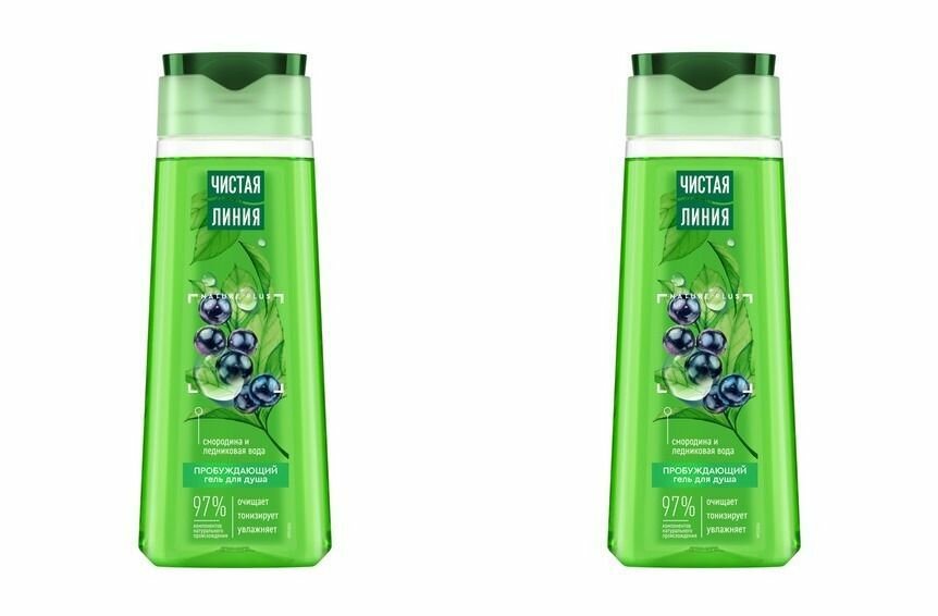 Чистая Линия Гель для душа Пробуждающий, 250 мл, 2 шт/