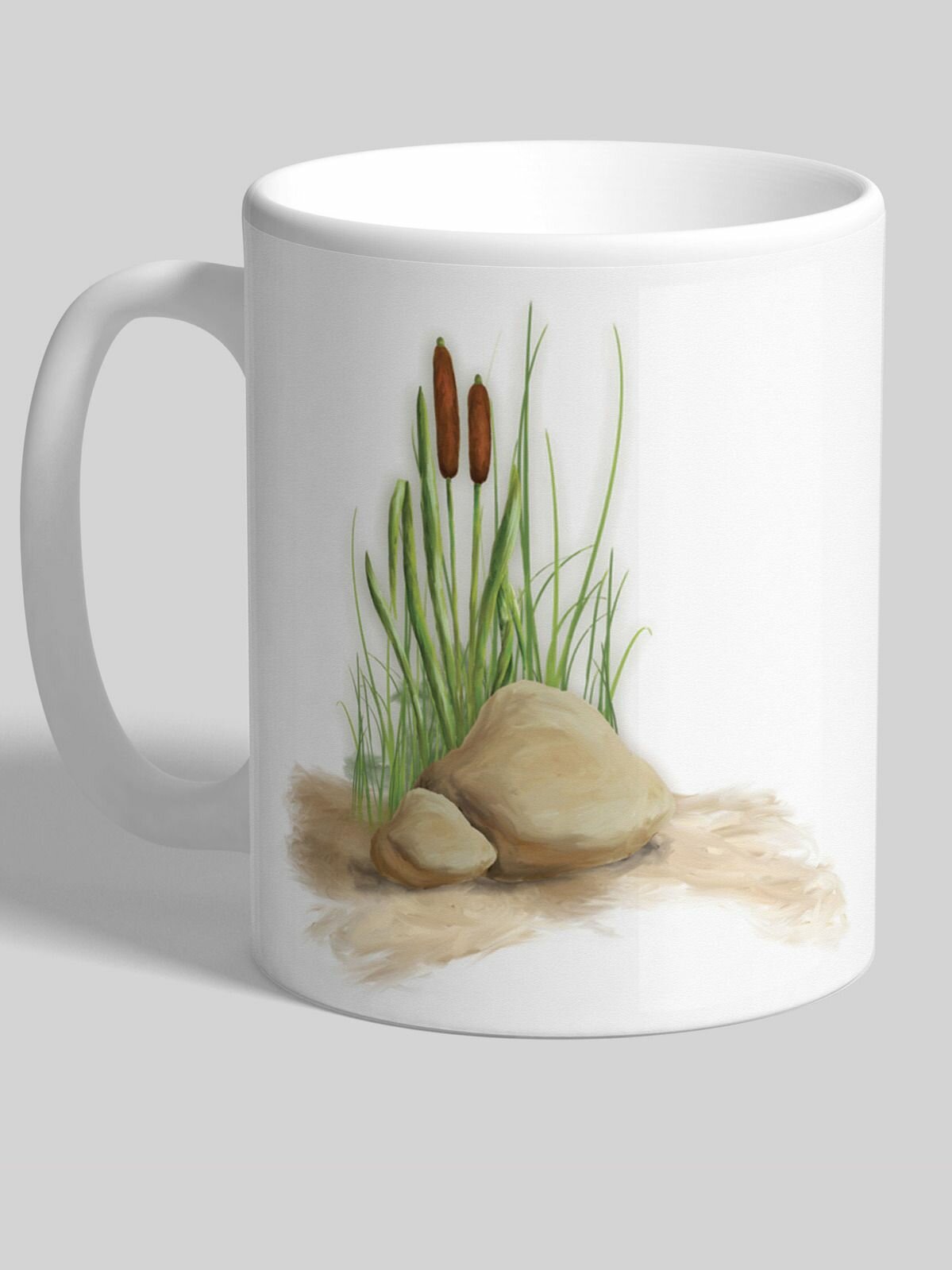 Кружка cooperative.moscow " Камыш цветок " (кружка с Камышом , Камыш , кружка с цветком, кружка Камыш , подарок с любовью, кружка с цветами, цветы, цветок) , 330 мл, 1 шт