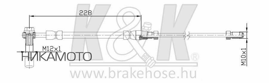 K&K FT6212 Шланг тормозной VOLKSWAGEN Golf (2000 -2007)