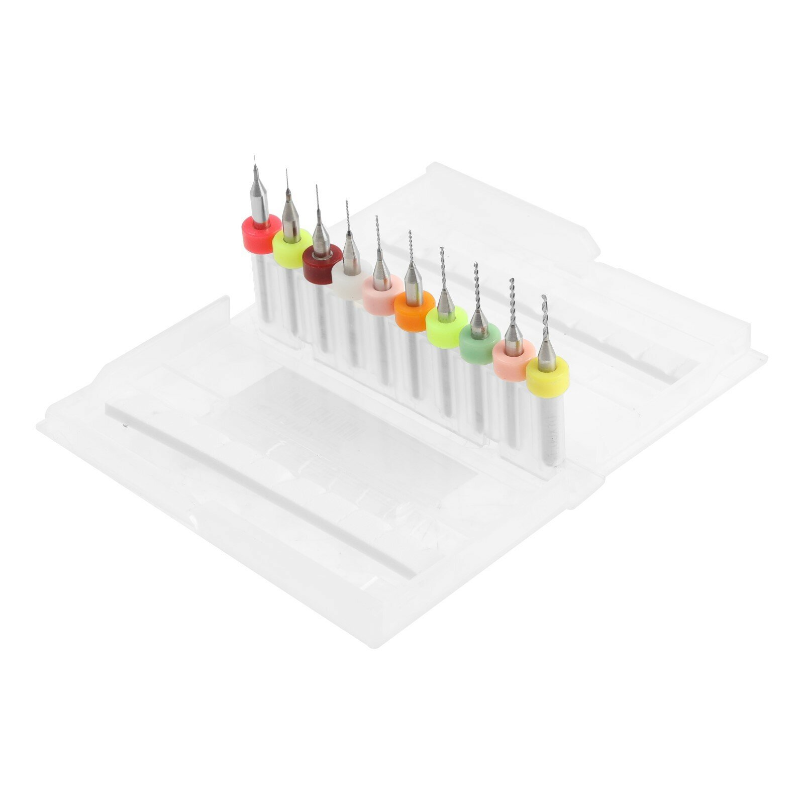 Набор сверл для ЧПУ печатных плат тундра, карбид вольфрама, 0.1 - 1 мм, 3.2 мм, 10 шт.