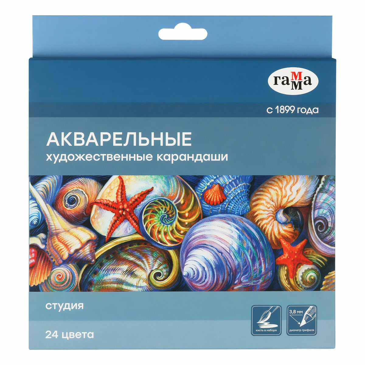 Карандаши цветные акварельные 24цв Студия карт. уп. Гамма 110