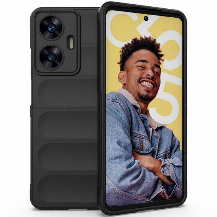 Flex Silicone Противоударный чехол для Realme C55 с защитой камеры и микрофиброй