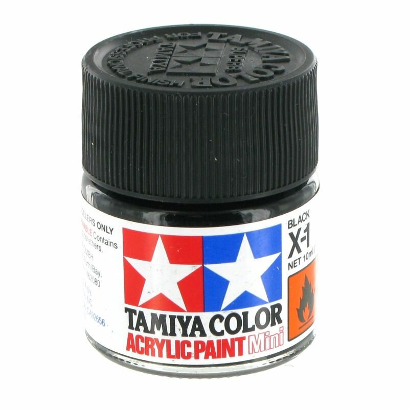 81501 X-1 BLACK GLOSS(чёрный глянцевый) акриловая краска объем 10мл.