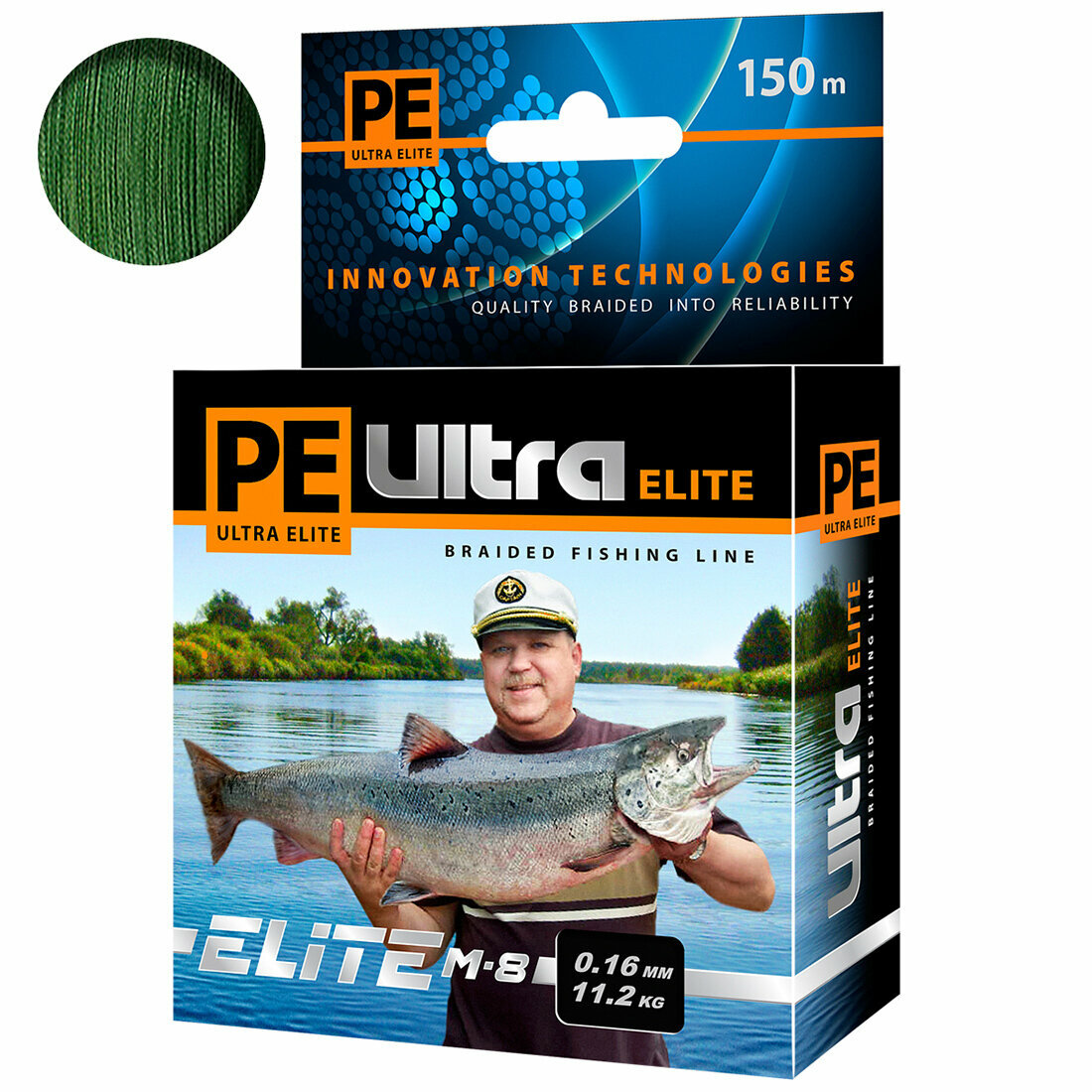 Плетеный шнур для рыбалки AQUA PE ULTRA ELITE M-8 Dark Green 0,16mm 150m